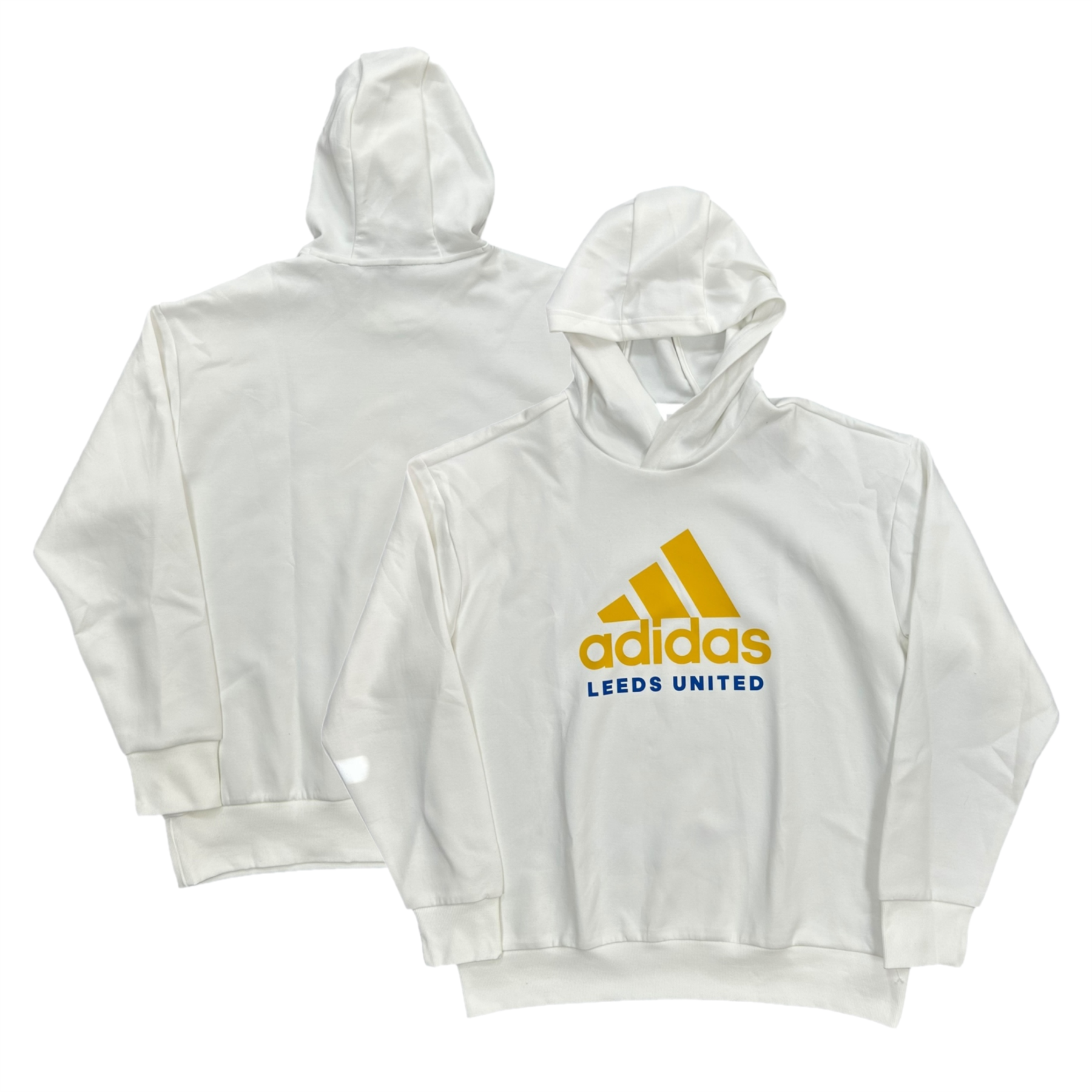 Leeds United Men's Hoodie Football adidas SZN DK White Top